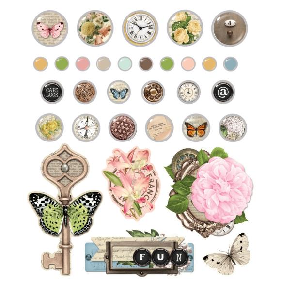 Simple Stories Adhesive Brads Chipboard Pieces - Simple Vintage Junk D ...