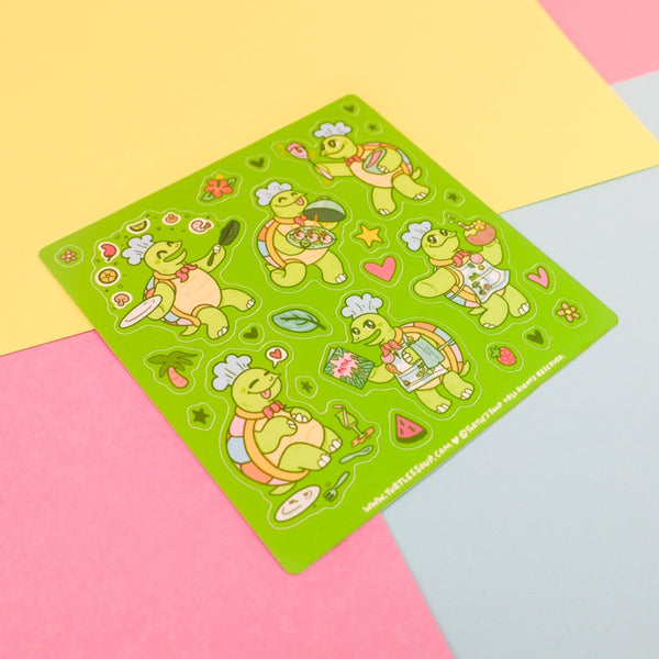 Turtle Chef Vinyl Sticker Sheet