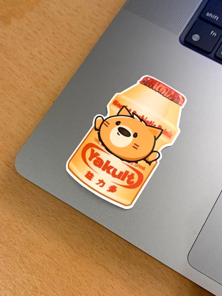 Yakult Japanese Drink with Cute Cat Vinyl Sticker