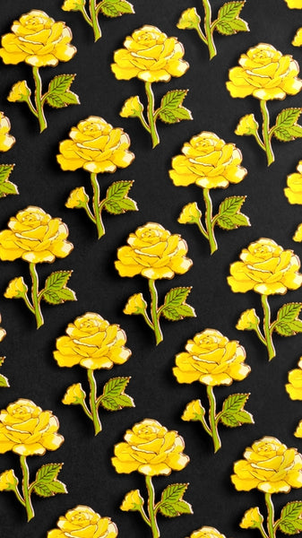 Yellow Rose Enamel Pin