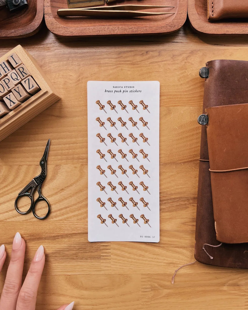 Sarica Studio Brass Push Pin Stickers – Little Craft Place