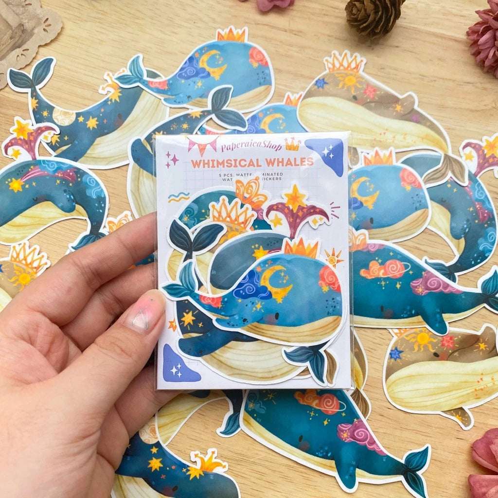 PaperaicaShop Whimsical Whales Sticker Pack – Little Craft Place