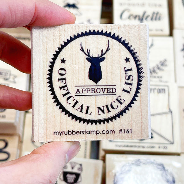 Official Nice List Rubber Stamp
