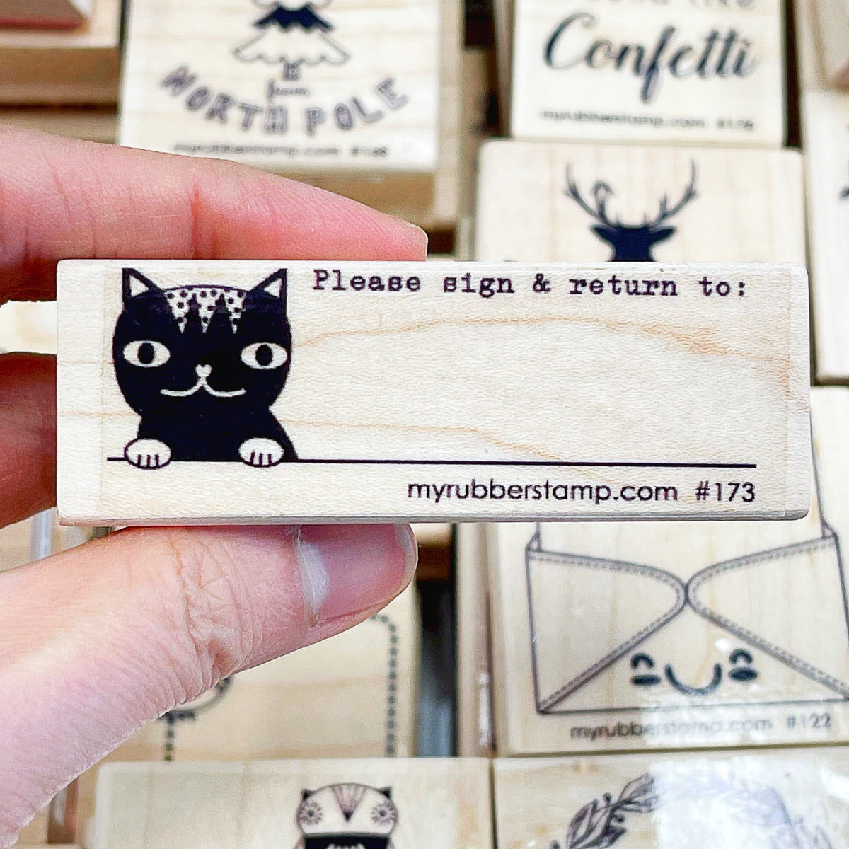 Please Sign and Return Cat Rubber Stamp – Little Craft Place