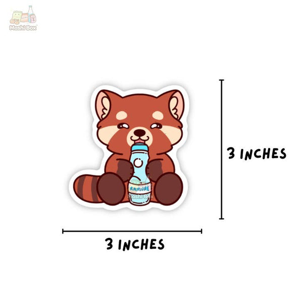 Berry the Red Panda Ramune Vinyl Sticker