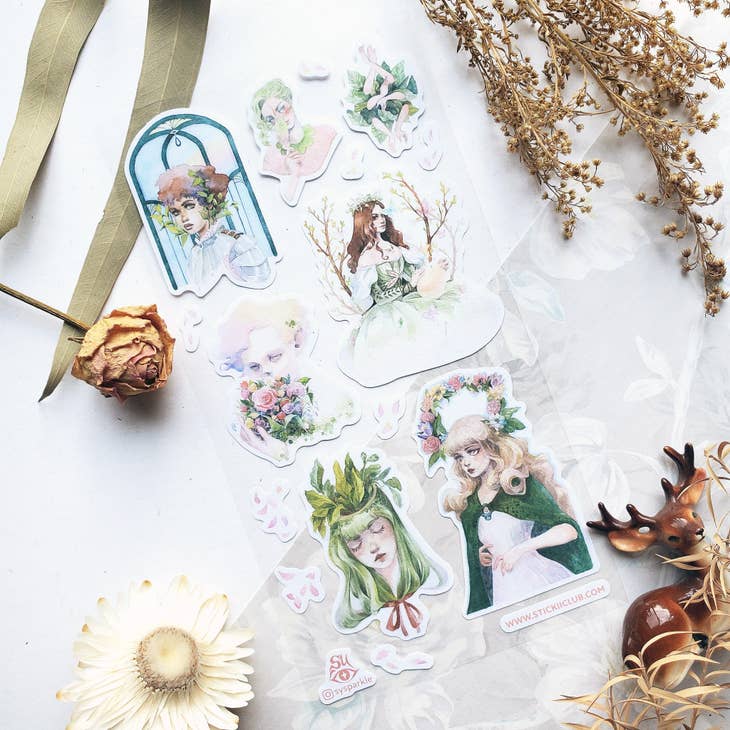 Blooming Portraits Sticker Sheet – Little Craft Place