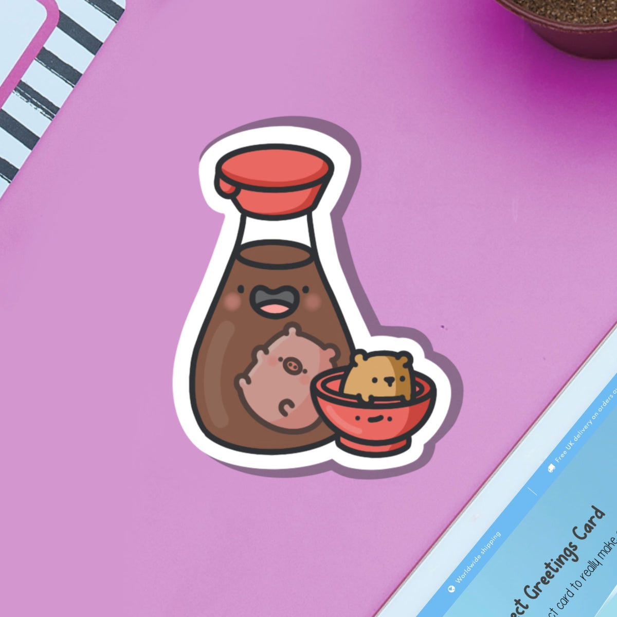 Cute Soy sauce Vinyl Sticker – Little Craft Place