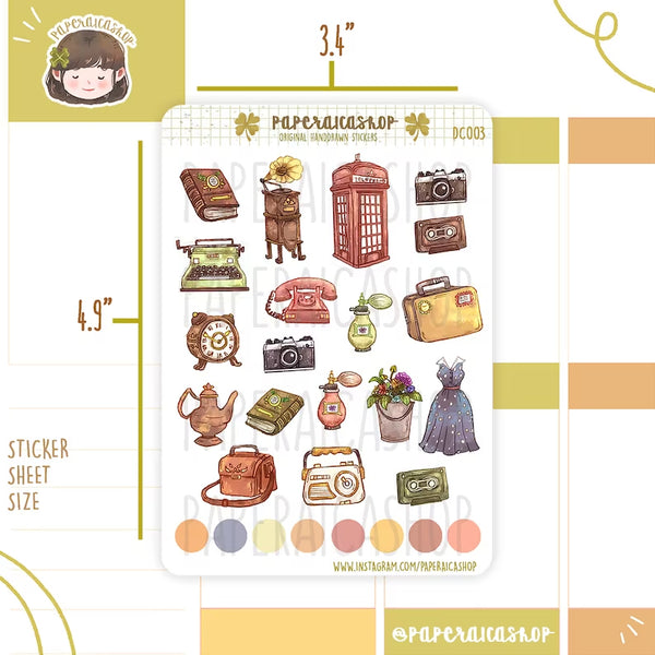 Cute Vintage Planner Stickers PaperaicaShop