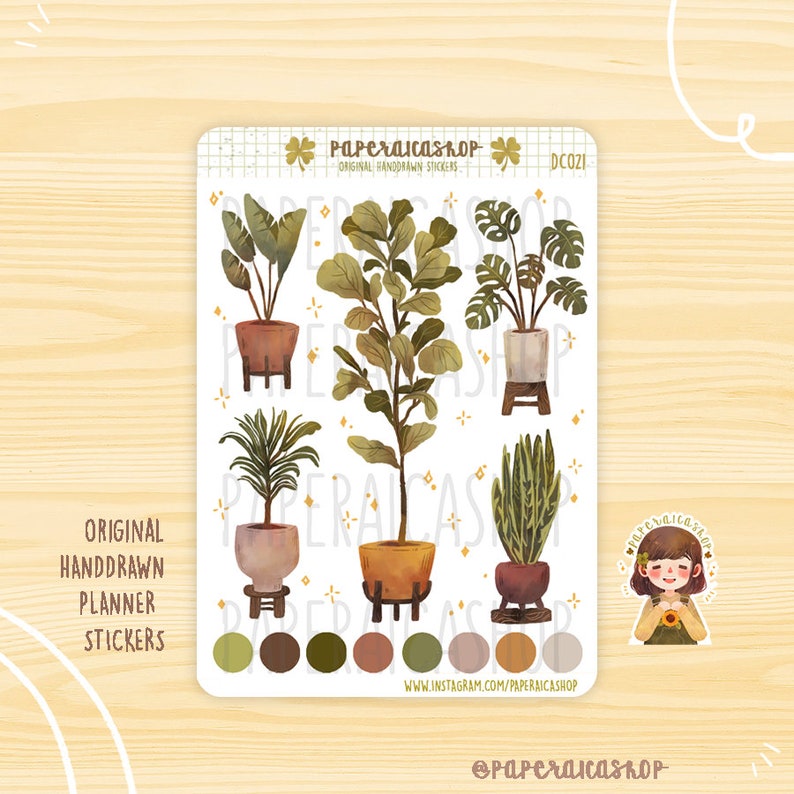PaperaicaShop Indoor Plants Stickers – Little Craft Place