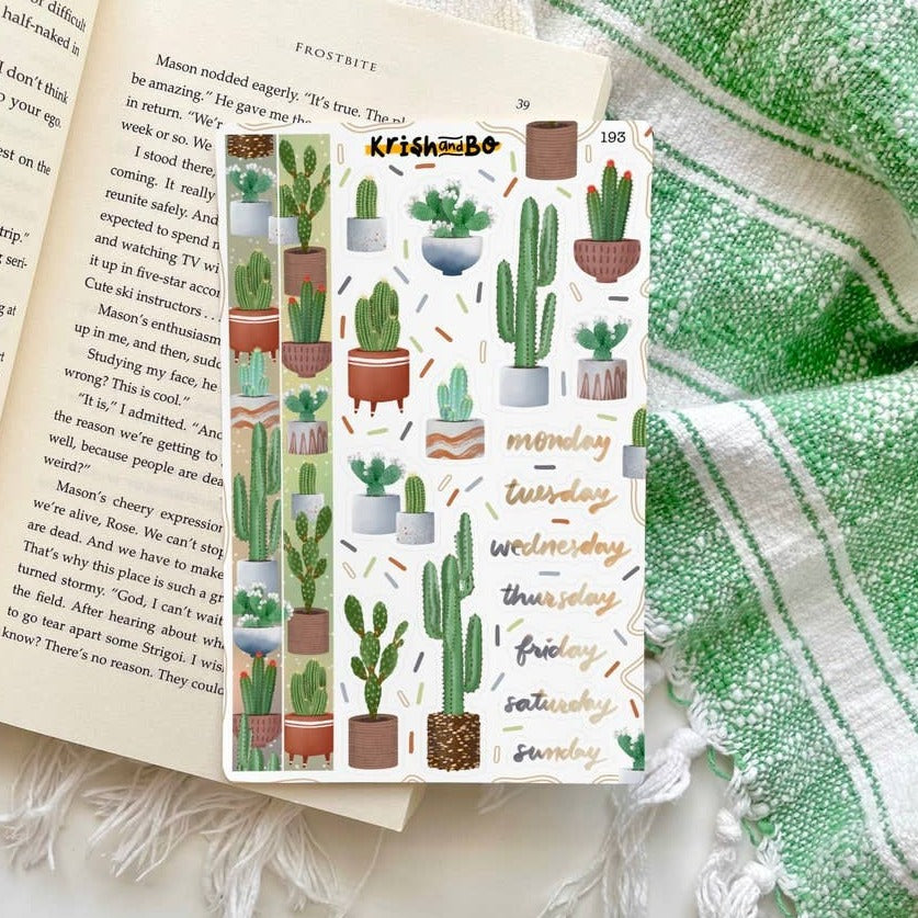 Desert Cactus Weekly Sticker Sheet – Little Craft Place