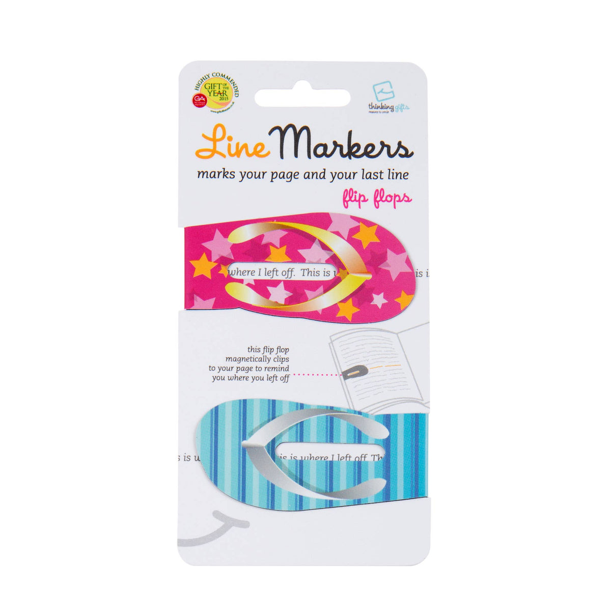 Flip Flops Linemarkers Set of 2 Magnetic Bookmarks Page Marker – Little ...