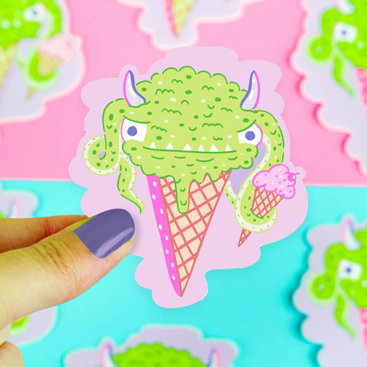 Ice Cream Cone Monster Vinyl Sticker – Little Craft Place