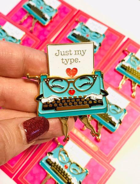 Just My Type Sliding Enamel Pin