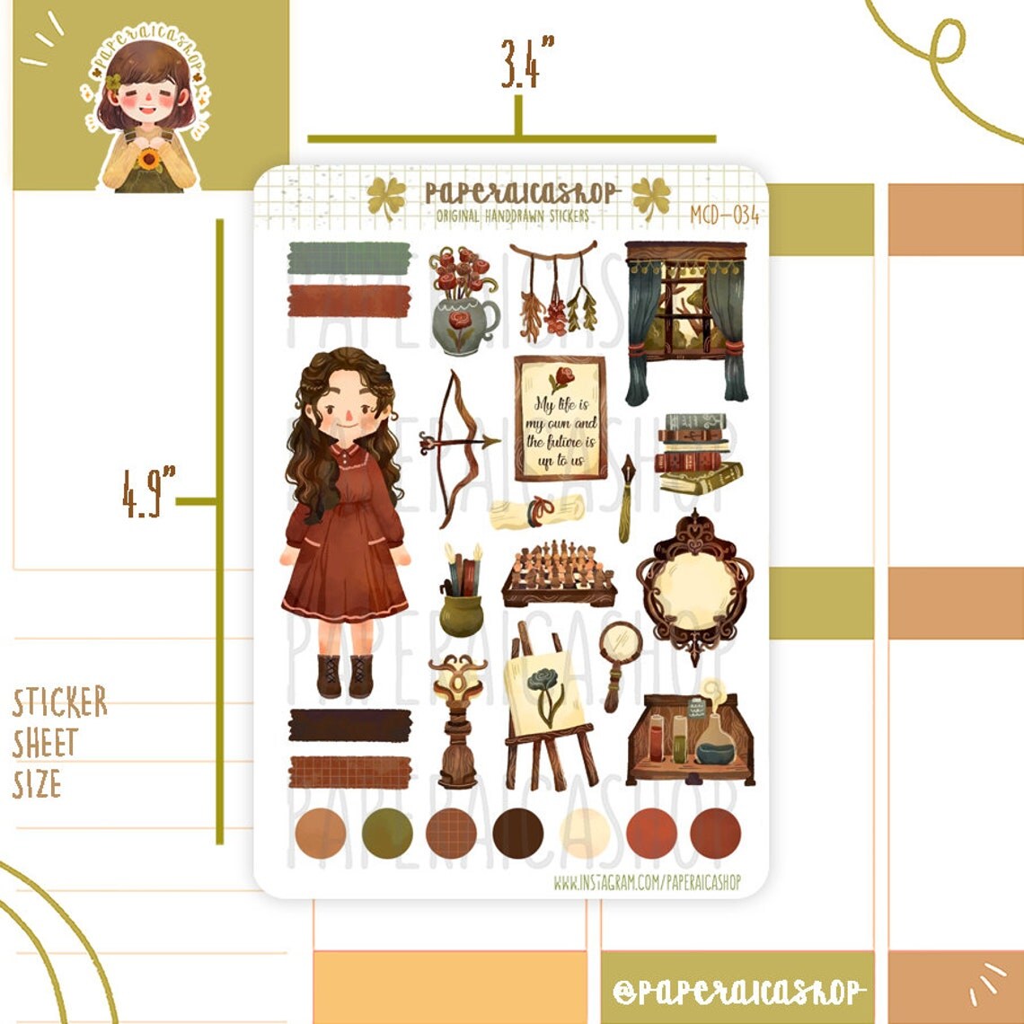 Cute Victorian England Girl Stickers PaperaicaShop – Little Craft Place