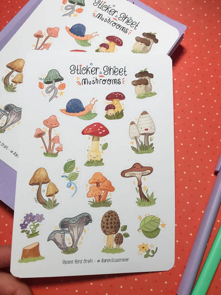 Mushrooms Sticker Sheet