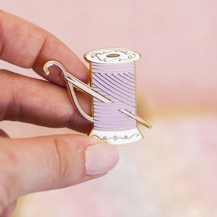 Needle and Thread Purple Enamel Pin – Little Craft Place