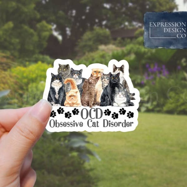 OCD Cats Vinyl Sticker