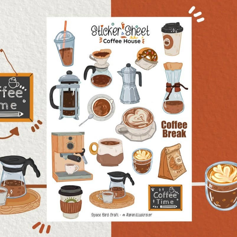 Coffee House Sticker Sheet – Little Craft Place