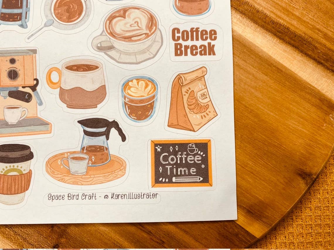 Coffee House Sticker Sheet – Little Craft Place