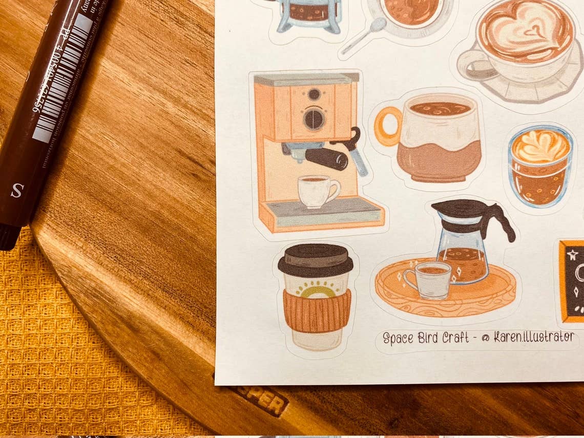 Coffee House Sticker Sheet – Little Craft Place